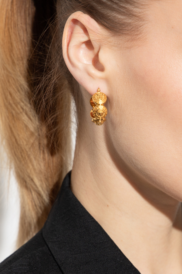 Gold Hoop earrings with Medusa face Versace Biname fmedShops Martinique